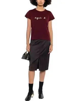 AGNES B. Logo Print T-shirt - Red