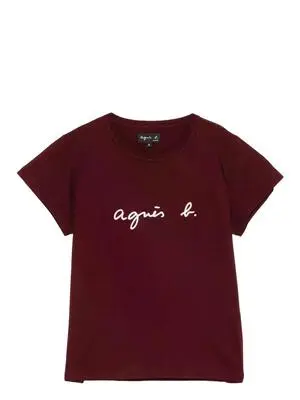 AGNES B. Logo Print T-shirt - Red