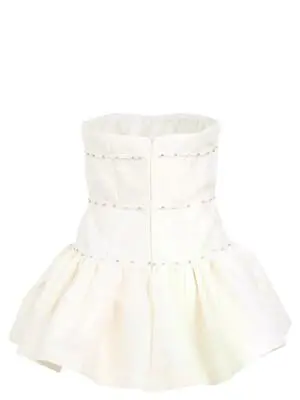 KENZIE KLAMBIE Bubble Crystal-embellished Mini Dress - Neutrals