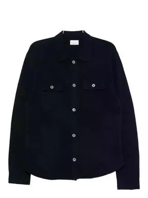 PROFUOMO Button-up Knitted Jacket - Blue