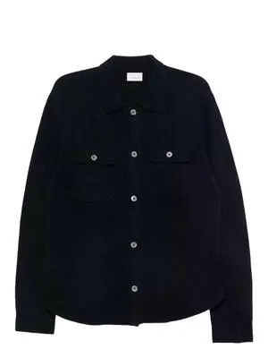 PROFUOMO Button-up Knitted Jacket - Blue