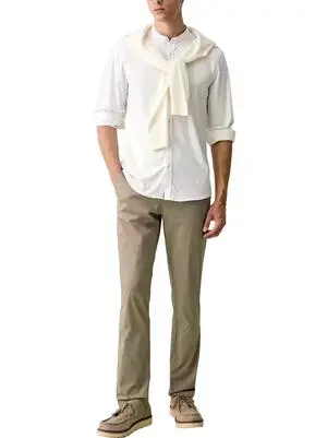 Michael Kors Cotton-blend Chino Trousers With A Slim Fit - Neutrals