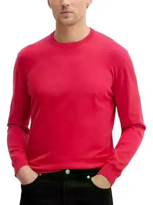 BENETTON Round Neck Cotton Sweater - Red