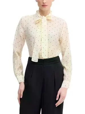 BENETTON Tie-neck Polka Dot Shirt - Neutrals