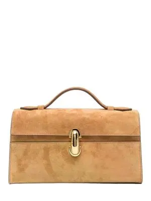 Savette Savette Suede Top Handle Shoulder Bag Brown
