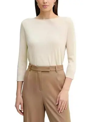 BENETTON Boat Neck Sweater With Three-Quarter Sleeves
