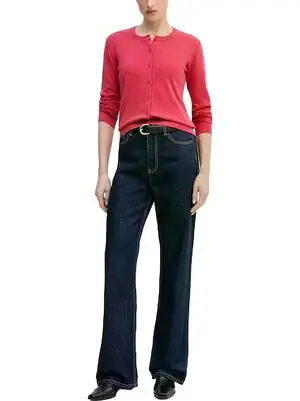 BENETTON Crew Neck Cardigan - Pink