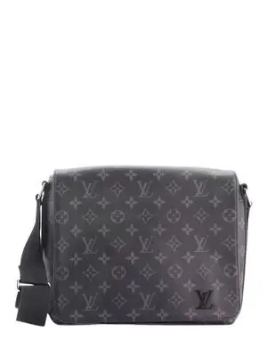 LOUIS VUITTON Monogram Eclipse Canvas Messenger Bag Pm - Black