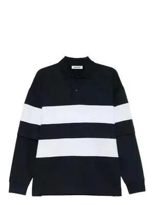 DARKPARK Striped Double-sleeve Polo Shirt Blue