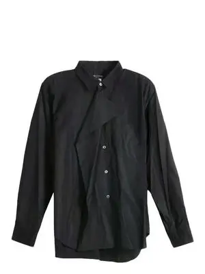 Comme Des Garçons Deconstructed Asymmetric Draped Shirt - Black