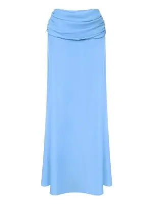 POST MERIDIEM Post Meridiem Chiffon Maxi Skirt With Draping Blue