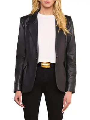L'Agence Chamberlain Leather Blazer - Black