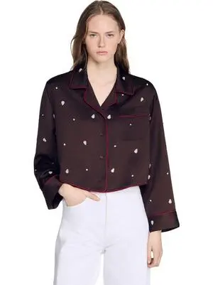 Sandro Embellished Pyjama-style Shirt - Brown
