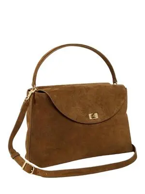 Sandro Le Grand Bazaar Suede Bag - Beige