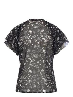 MAISON COMMON Printed Silk Georgette Blouse - Black