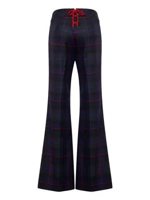 MAISON COMMON Maison Common Tartan Wool Bootcut Trousers