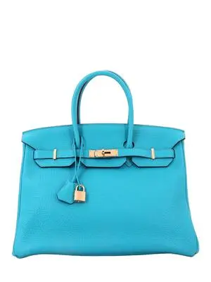 Hermès Birkin Handbag Togo With Gold Hardware 35 - Blue