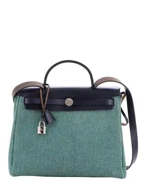 Hermès Herbag Zip Criss Viking Toile And Leather 31 Green