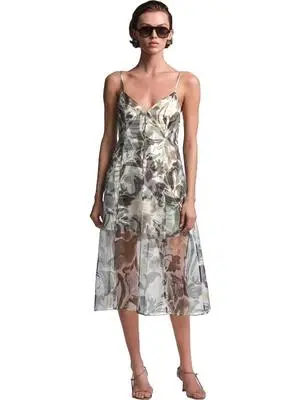 Bcbgmaxazria Lorelie Printed Organza Midi Slip Dress - Multi