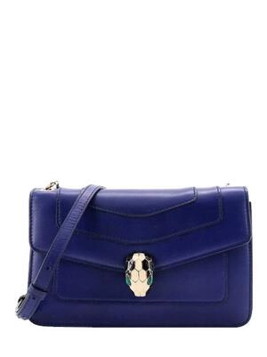 BVLGARI Serpenti Crossbody Bag Leather Small - Blue
