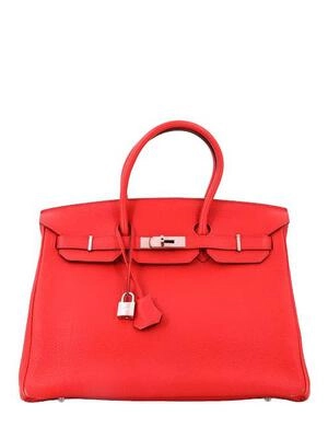 Hermès Birkin Handbag Togo With Palladium Hardware 35 - Red