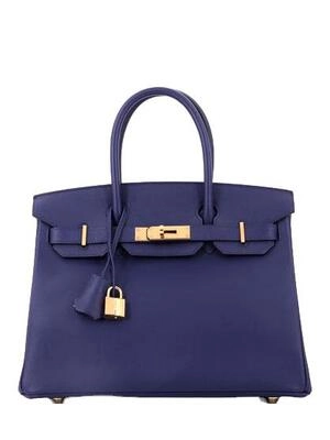 Hermès Birkin Handbag Epsom With Gold Hardware 30 - Blue