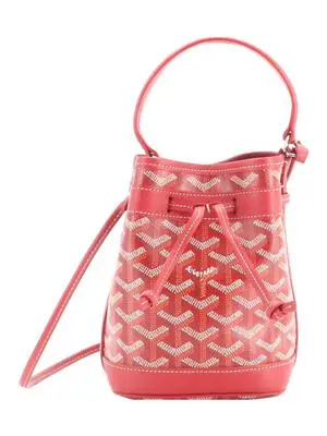 Goyard Petit Flot Bucket Bag Coated Canvas Mini - Red