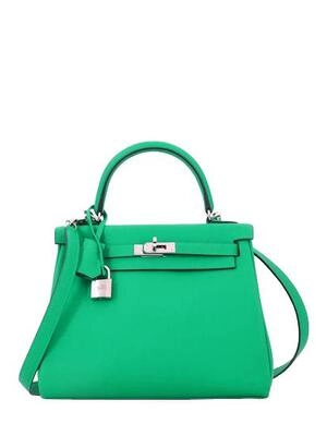Hermès Kelly Handbag Swift With Palladium Hardware 25 - Green