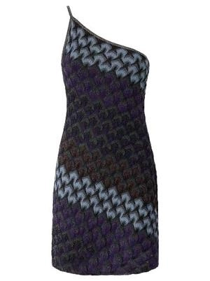 Missoni One-shoulder Viscose Lamé Mini Dress - Multicoloured