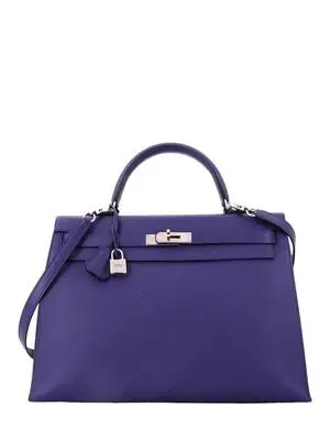 Hermès Kelly Handbag Epsom With Palladium Hardware 35 - Blue