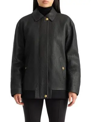 Mackage Rosemary Pebbled Leather Jacket - Black