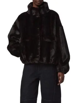 Apparis Iris Shaved Faux Mink Bomber Jacket - Noir Multi