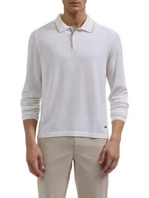 Bugatchi Merino Wool Polo Sweater - Chalk