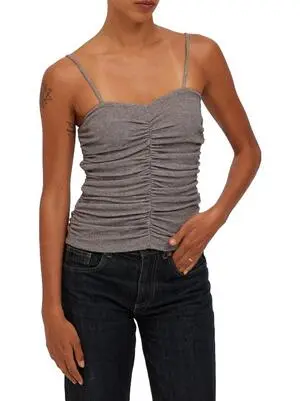 PROJECT SOCIAL T Project Social T Ruched Jersey Camisole With Sweetheart Neck Htgrey