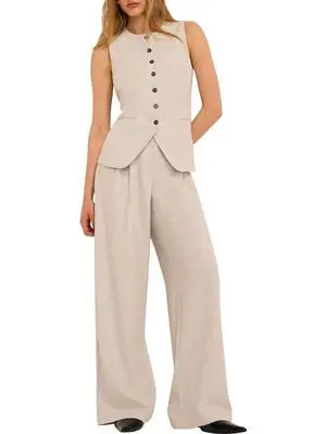 Mint Velvet Tailored Sleeveless Button-down Waistcoat - Grey