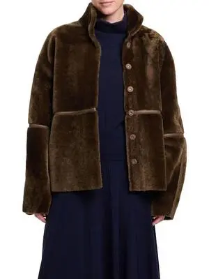 TWP Big Sky Leather Trimmed Coat - Kangaroo