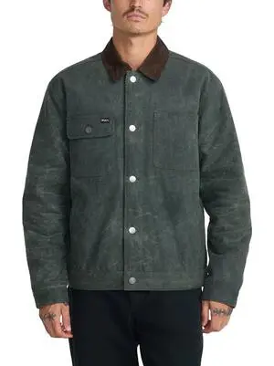 RVCA RVCA Post Deck Cotton Jacket With Corduroy Collar And Fleece Lining