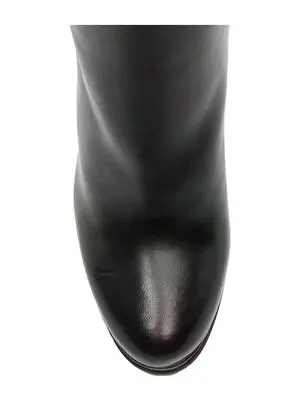 CHANTAL Platform Leather Ankle Boots - Brown