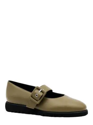 AMALFI BY RANGONI Energia Leather Mary Jane Flat - Moss