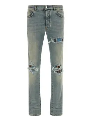 Amiri AMIRI Flannel MX1 Skinny Jeans Light Blue