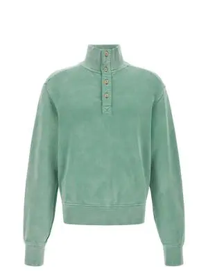 ENTIRE STUDIOS Buttoned Turtleneck Sweatshirt Green