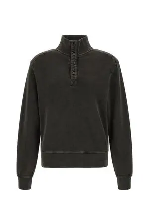 ENTIRE STUDIOS Buttoned Turtleneck Sweatshirt Black