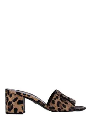 Dolce & Gabbana Leopard Print Logo Slides - Multi