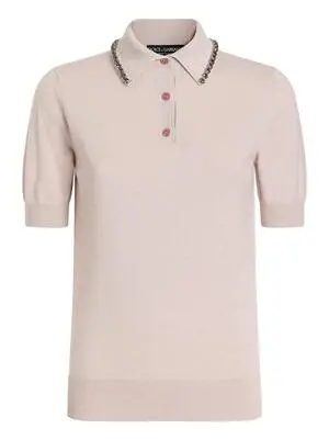 DOLCE & GABBANA Dolce & Gabbana Short Sleeve Polo Shirt With Embellished Collar