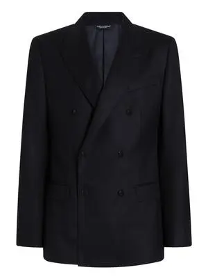 Dolce & Gabbana Martini Light Double-breasted Wool Jacket - Blue