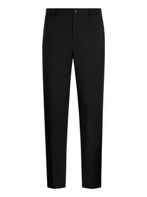 Dolce & Gabbana Wool Gabardine Trousers - Black