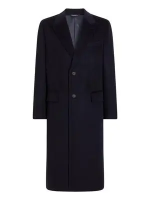 Dolce & Gabbana Single-breasted Wool Coat - Blue
