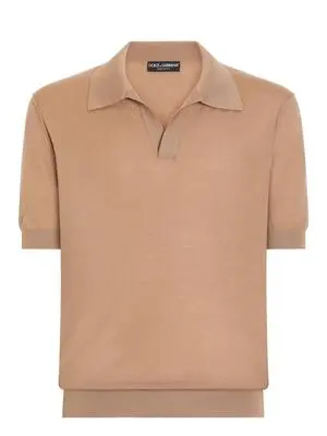 Dolce & Gabbana Cashmere Polo Shirt - Beige