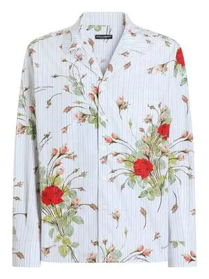 Dolce & Gabbana Small Rose-print Poplin Hawaii Shirt - Multicolor
