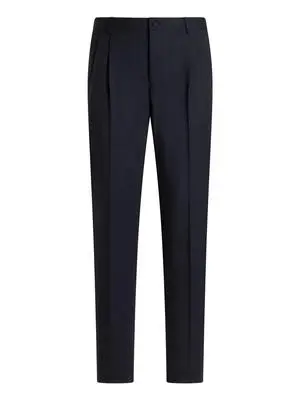 Dolce & Gabbana Wool Gabardine Trousers - Blue